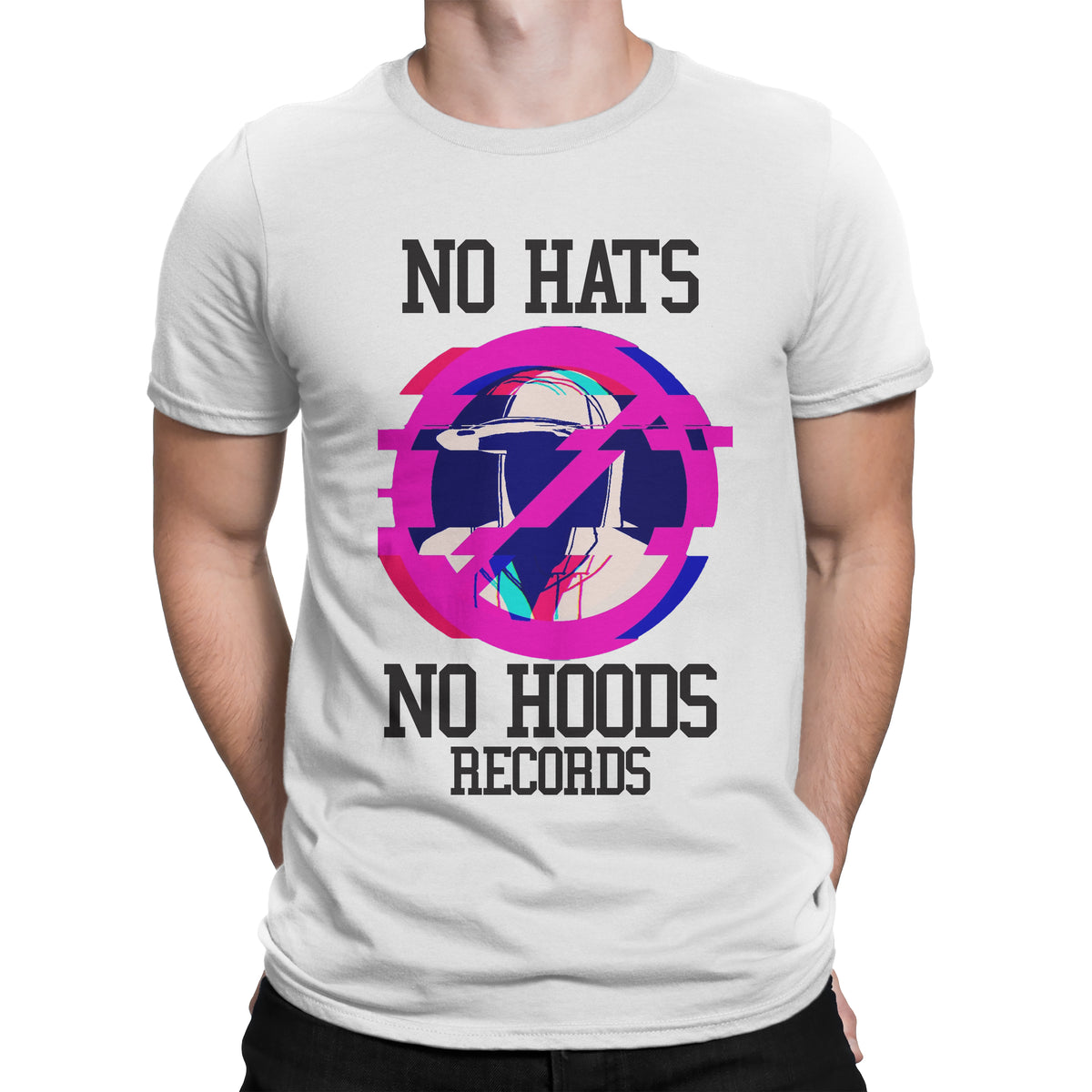 No Hats No Hoods 'Pink TV Glitch' T Shirt – No Hats No Hoods Records